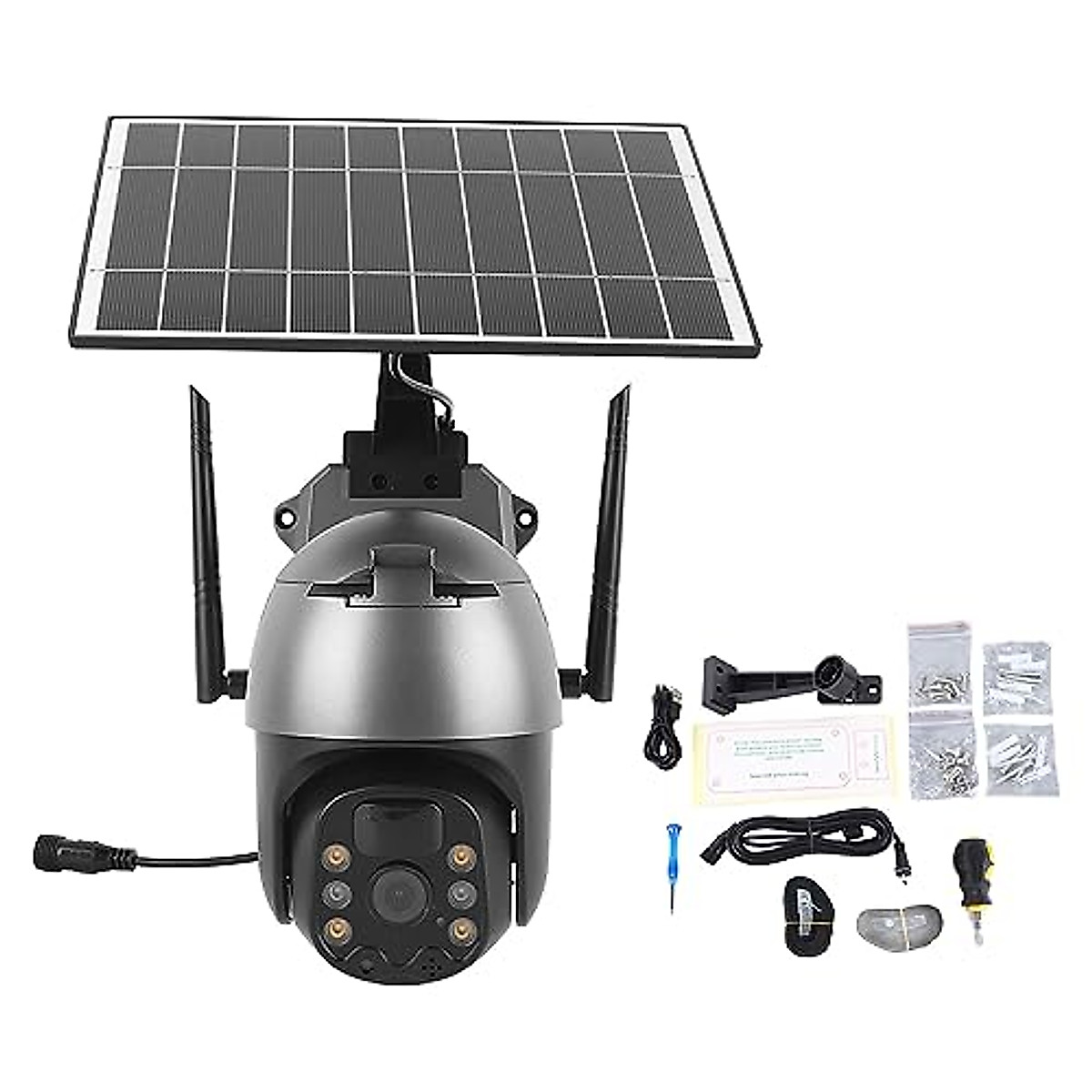 Solar Security Camera, WiFi Outdoor Camera, 4G Remote Control, PIR Motion Detection, Dual Light Source, Full Color Night Vision Camera, Home Surveillance Security Camera
