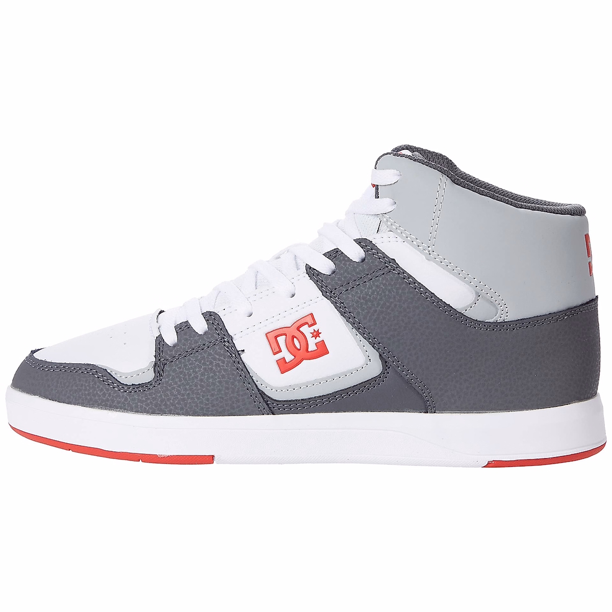 DC Mens Cure Casual High-Top Skate Shoes Sneakers White/Grey/Red 13 D - Medium