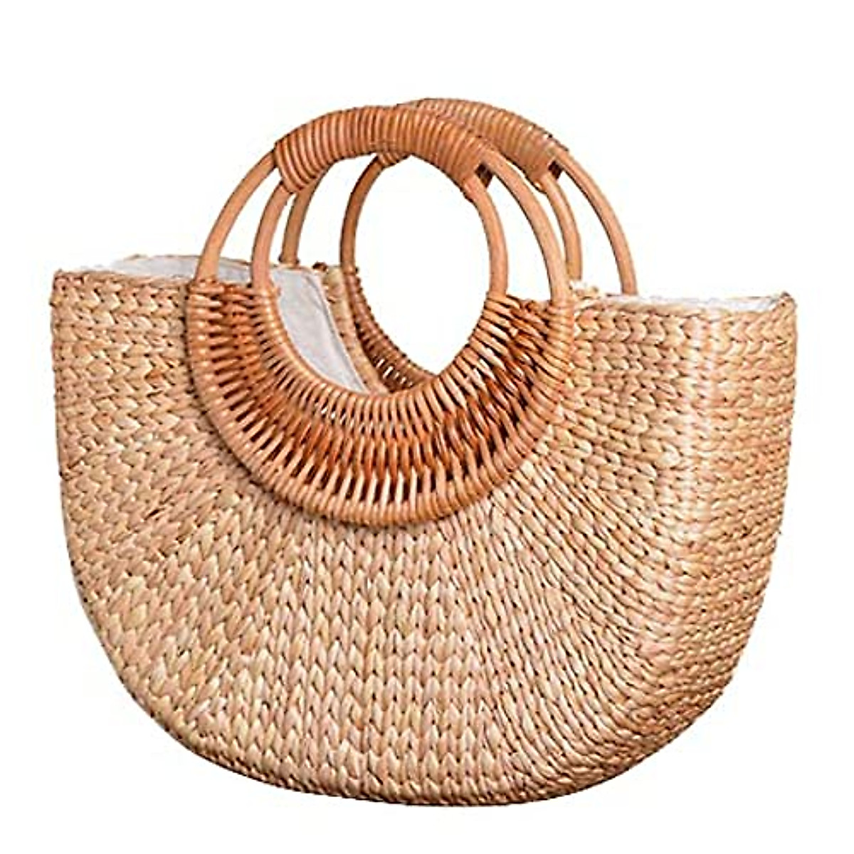 Women Girl Tote Bag Straw Hobo Handbag Fashion Woven Top Handle Bag Shoulder Bag Beach Purse Moon Bag Bucket Bag 2023 Summer