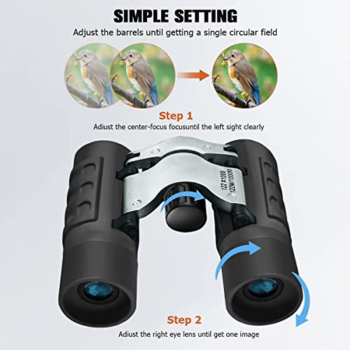 OuYteu Binoculars 122x1000 Compact with Clear Low Light Vision, Large Eyepiece Binocular for Adults Kids,High Power Easy Focus Binoculars for Bird Watching,Outdoor Hunting,Travel,Sightseeing