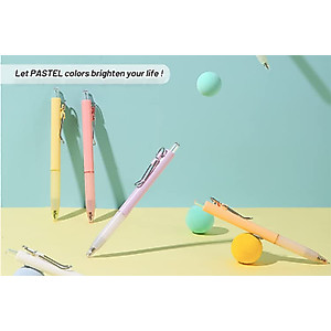 Pastel Gel Pens 20 Pack, Black Ink Pens, 10 Different Pastel Colors, 0.5mm Fine Point Cute Pens for School Office Back to School Supplies by MIVACHI