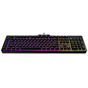 EVGA Z12 RGB Gaming Keyboard, RGB Backlit LED, 5 Programmable Macro Keys, Dedicated Media Keys, Water Resistant, 834-W0-12US-KR, Black
