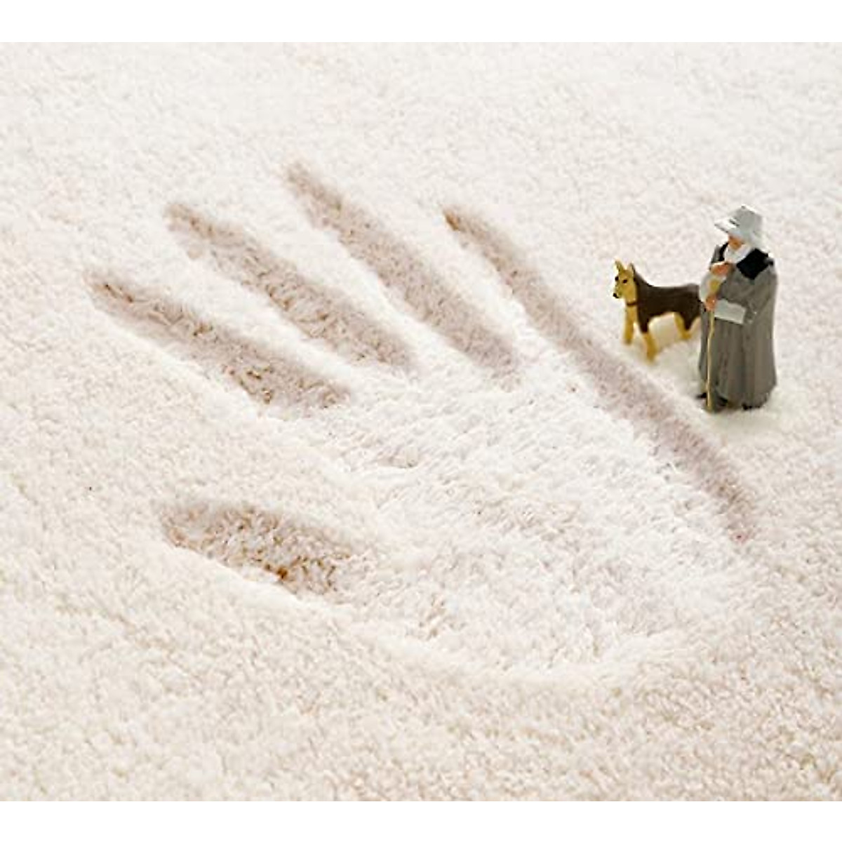 White Brown Retro Round Checkered Area Rug for Living Room Bedroom Playroom Washable Soft Wool Plush Throw Circle Carpet Under Dining Table Beside Bed Chair Runner Rug 7ft