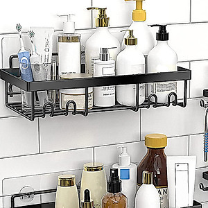 SHEHARUHI 8 PCS Shower Caddy Adhesive Replacement, Bathroom Organizer Hanging Hook, 13'' x 3.9'' x 1.2'', Painted, Wall Mount, Unisex