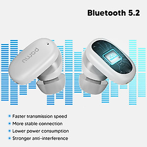 Pamu Z1 Wireless Earbuds Active Noise Cancelling Earphones Bluetooth 5.2 with Dual ANC 4 Mics ENC, in-Ear Headphones with Charging Case Hi-Fi Sound, Low Latency Game Mode, Touch Control (Grey)