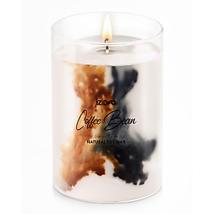 IZIDDO Coffee Bean Candles for Home Scented,15oz Extra Strong Scented Candles,90 Hours Burn Handmade Tie-Dye Candle,Holiday Candles Gifts for Women Men