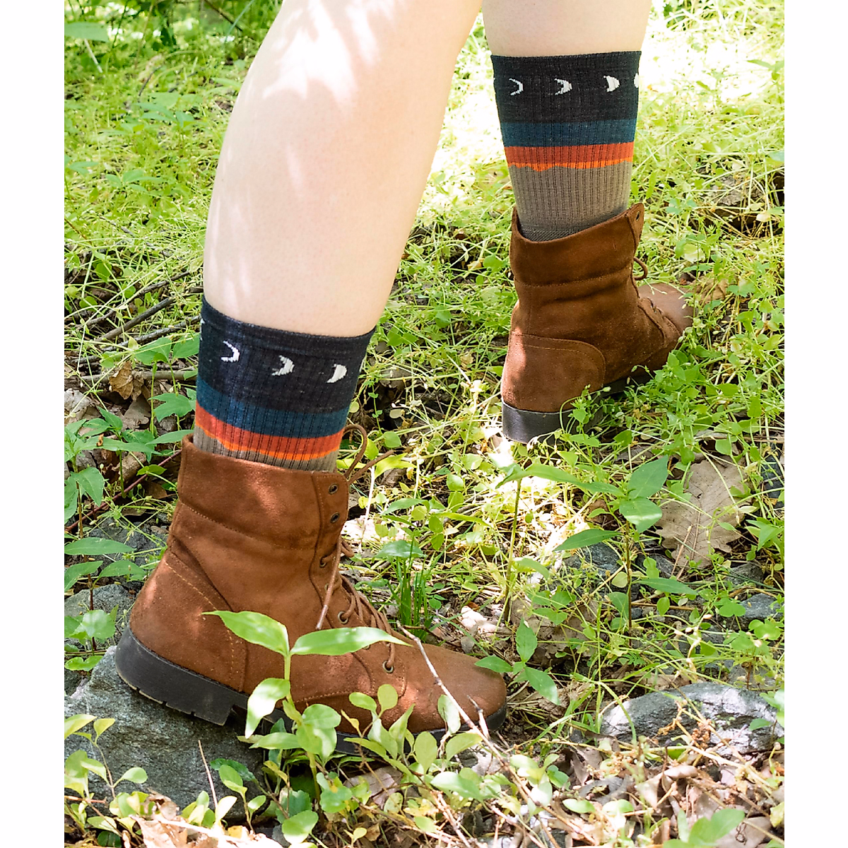 Farm to Feet Unisex Flagstaff Light Cushion Trail Lightweight 3/4 Crew Socks, Driftwood, Medium