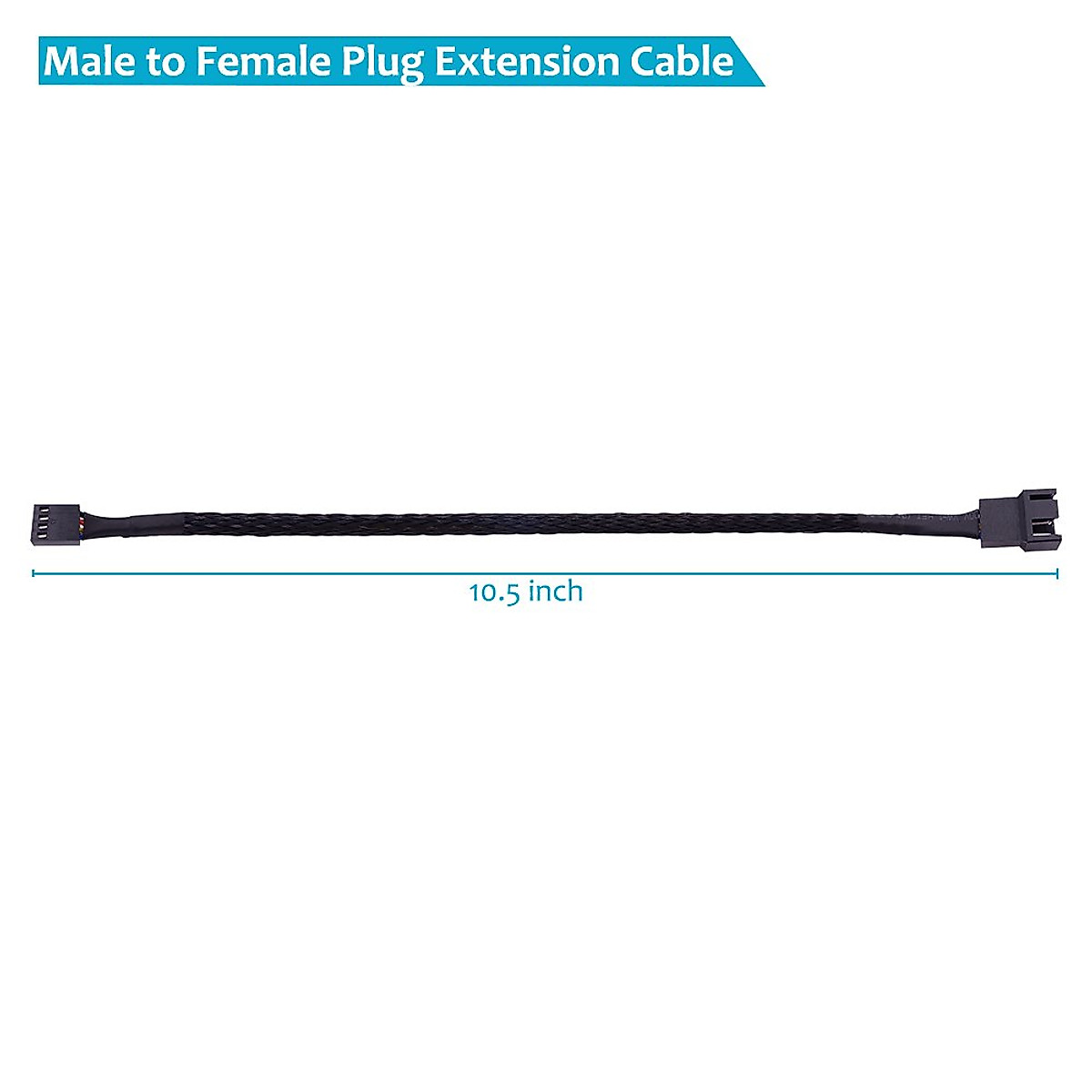 Fancasee (4-Pack) 4 Pin PWM Fan Power Supply Cable PC Internal Motherboard Fan Power Extension Cable Adapter Cord Wire for Computer ATX Case 4-Pin / 3-Pin Cooling Fans Cable (10.5 inch)