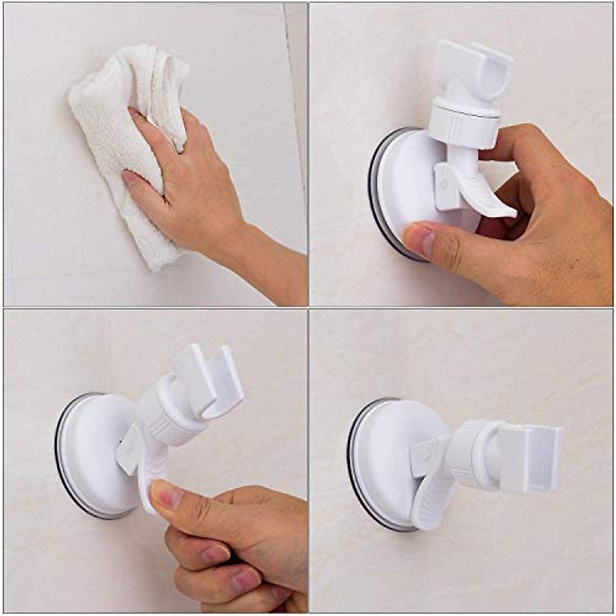 Suction Cup Shower Head Holder Handheld Shower head Bracket Adjustable Height Shower Holder, Removable Handheld Wand holder Wall Mounted Suction Bracket