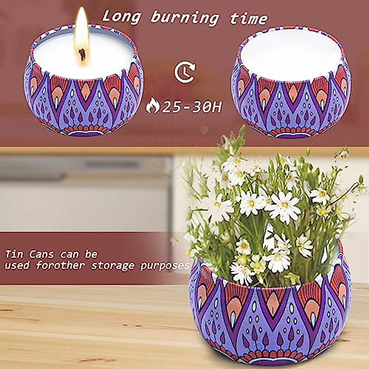 Soy Candles Gift, Candles Gifts for Women, Scented Candles Clearance, Aromatherapy Candle for Relaxation,Candles for Home Scented Portable Travel Jar Festive Gifts Romantic Decor Candles Gift