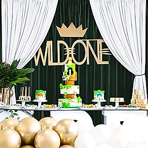 Hiasan Backdrop Curtains for Parties, Polyester Photography Backdrop Drapes for Family Gatherings, Wedding Decorations, 5ftx10ft, Set of 2 Panels