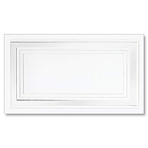 White 65lb Cover Stock Place Cards, White Foil Border, Micro-Perforated, 2" x 3 1/2", 200/box, Laser and Inkjet Compatible