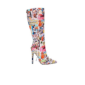 Cape Robbin Women Knee High Boot with Tassel Zipper POFIN - PRINT 9