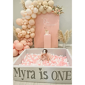 Fonder Mols Nude Balloon garalnd Kit, 132pcs Cream Peach Peachy Beige Balloon Garland Kit Boho Bridal Shower Wedding Birthday Party Backdrop Decorations