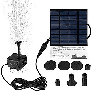Feadem Mini Solar Fountain Pump, Solar Water Pump Power Panel Kit Submersible Brushless for Garden Water Circulation/Pond Fountain (7V 1.2W)