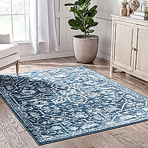 Well Woven Della Light Blue Vintage Medallion Pattern Area Rug (7'10" x 9'10")