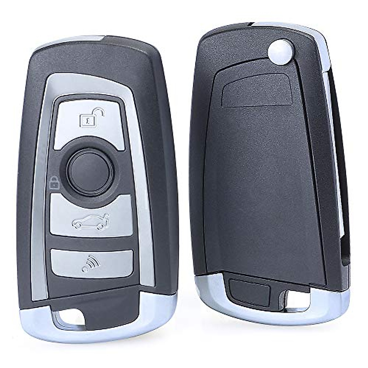 Keymall keyless EWS Modified Flip entry remote car key fob 4 Button 315MHZ with 7935AA ID44 Chip for BMW 330 318 525 530 540 E38 E46 M5 X3 X5 HU92 Blade
