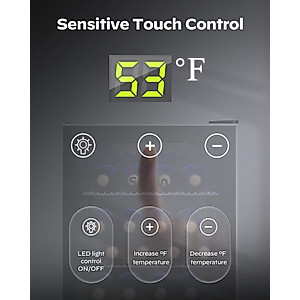 Silonn 26 Bottle Wine Cooler/Cabinet Beverage Refrigerator,Small Mini Wine Cellar for Red,White,Champagne or Sparkling Wine,40f-61f Digital Temperature Control Wine Fridge Glass Door