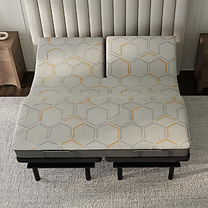 Blissful Nights - e4 Split Head Flex Top King Size Adjustable Bed Frame Set with 12" Copper Gel Infused Memory Foam Mattress Medium Firm, 120-Night Trial