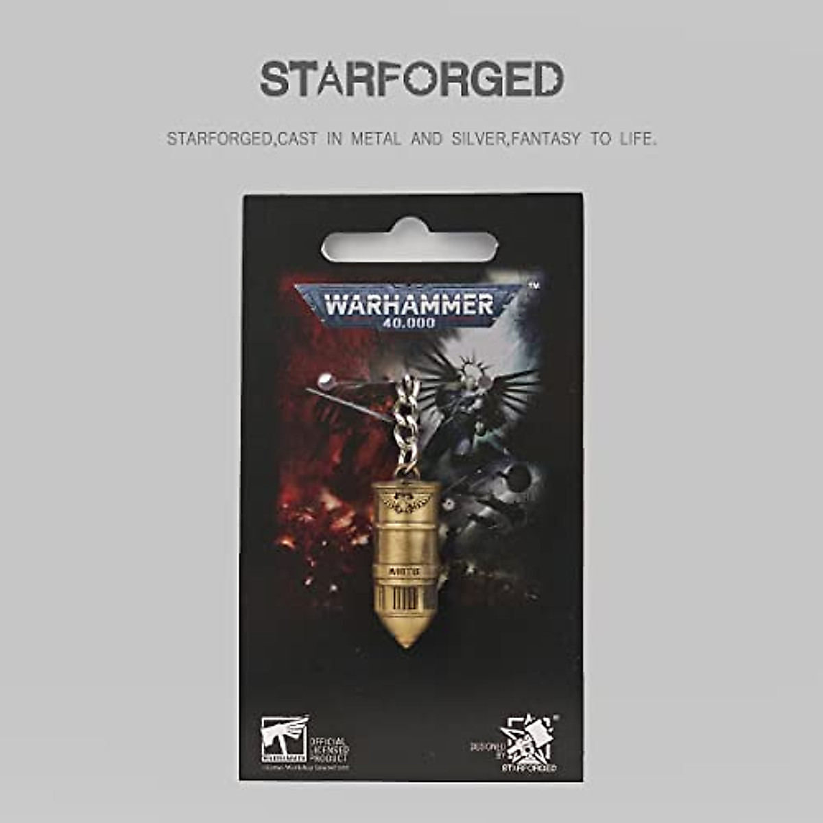 Starforged Compatible with Warhammer 40k Collectible Keyring Keychain Bolt Round 1 PC