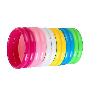 BinaryABC Plastic Bangle Bracelets Candy Color Bracelet Party Favors Pack for Birthday Party 12pcs (Adult Size)