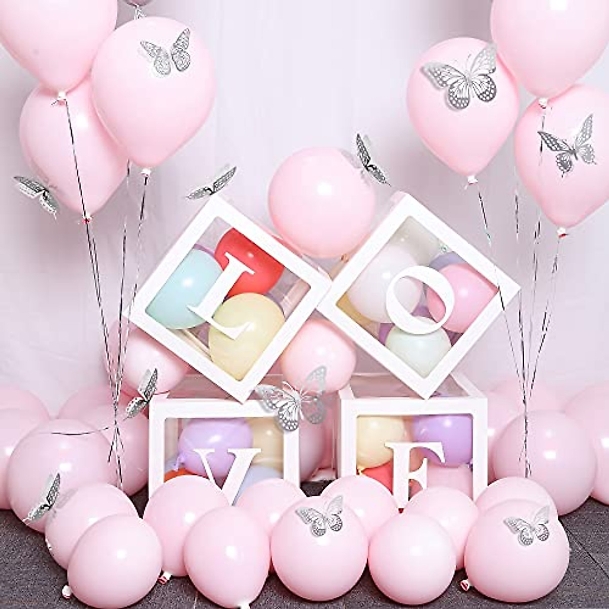 SAOROPEB 3D Butterfly Wall Decor, 48 Pcs 4 Styles 3 Sizes, Removable Metallic Wall Sticker Room Mural Decals for Kids Bedroom Nursery Classroom Party Decoration Wedding Decor DIY Gift (Sliver)