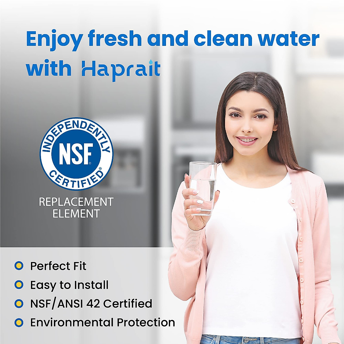 Haprait HP005 Replacement for Frigidaire ULTRAWF, Pure Source Ultra, Kenmore 9999, 469999, 46-9999, A0094E28261 Water and Ice, Height 11 inches, 2 Count