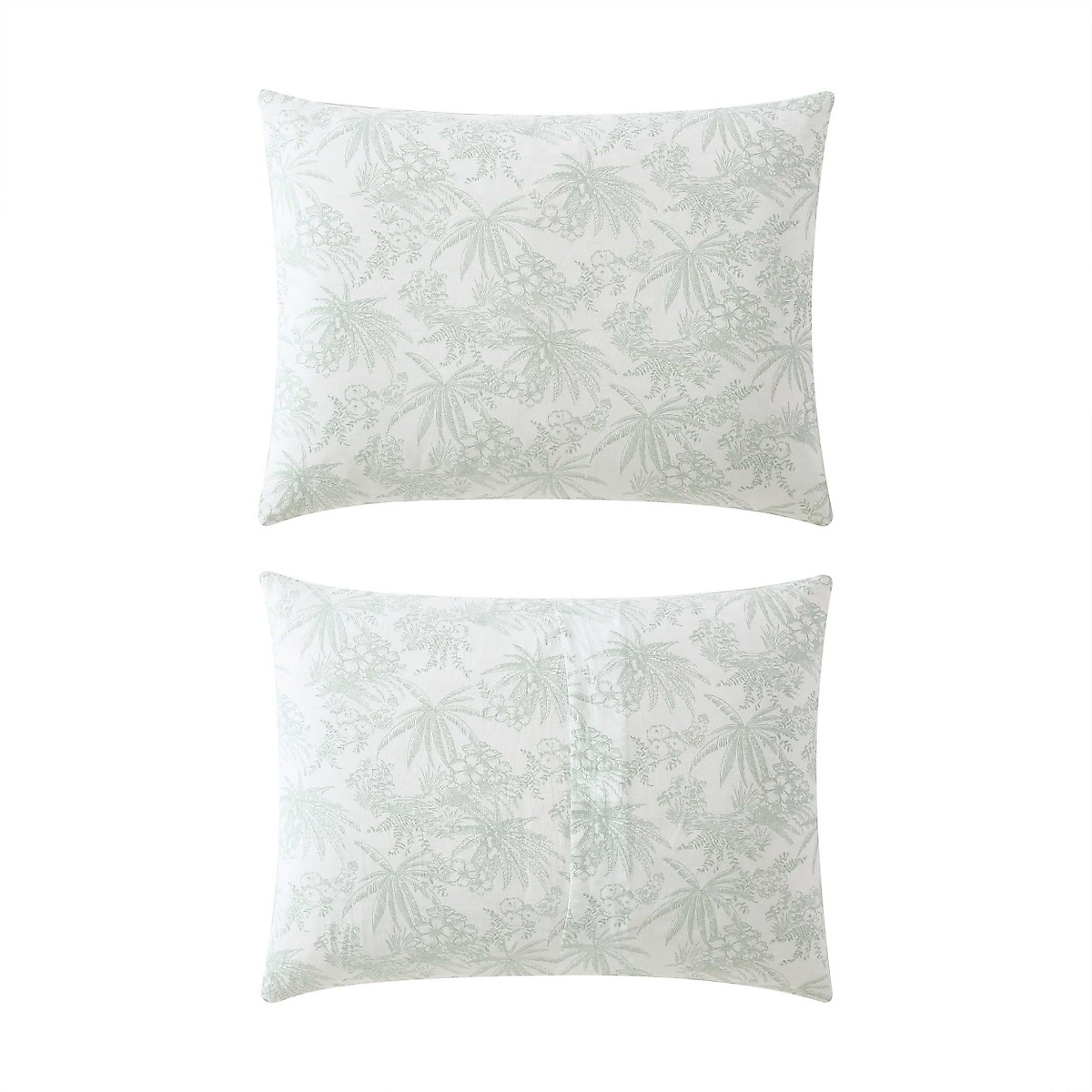 Tommy Bahama- King Duvet Cover Set, Reversible Cotton Bedding Set with Matching Shams, Coastal Home Décor (Pen and Ink Light Green, King)