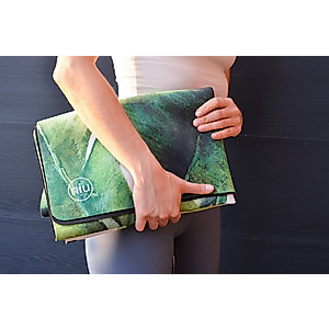 Premium Eco Yoga Mat Travel Banana Leaf by NIUME | Natural Rubber & Vegan Suede Microfiber - biodegradable, non-slip, grip that adjust to your practice | Profesional | Lightweight | Perfect for Hot Yoga, Bikram, Vinyasa, Pilates & Sweaty Workouts | 183 cm