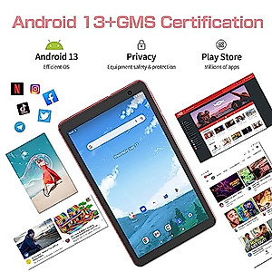 VOLENTEX 8 Inch Tablet, Android 13 Tablet PC 8GB(4+4GB Expand), 64GB ROM, 1TB Expand,1280x800 HD IPS Screen, 5000mAh Battery, Dual Cameras, Bluetooth, WiFi, and Type-C Port(Pink)