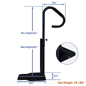 TCFUNDY Hot Tub Handrail, Adjustable 60" Slide Spa Hot Tub Hand Rail, Under Base Spa Step Side Railing 700 LBS Load, Heavy Steel Spa Handrail for Hot Tub with Sponge Rubber Grip, Rotatable Handle