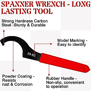 GallopMax 9Pcs Coilover Spanner Wrench Set, Universal Spanner Wrenches Motorcycle Shock Wrench Adjustable Carbon Steel Coil Over Adjustment Tool (Red)