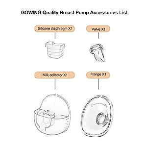 Wearable Breast Pump Accessories Replacement Parts Flange 24mm, Duckbill Valve, Silicone Diaphragm, Milk Collector Cup Compatible with MOMMED Mumgaroo MISSAA TSRETE Bioby S18 S21 S23