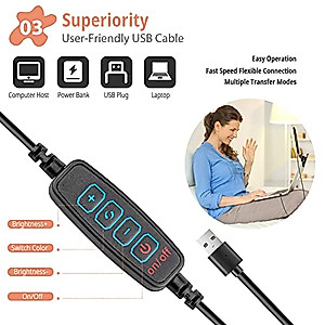 Eicaus Lighting for Video Recording, Selfie Ringlight with Clip for Computer, Conference Lighting for Zoom Meeting, LED Video Light for Webcam, Laptop