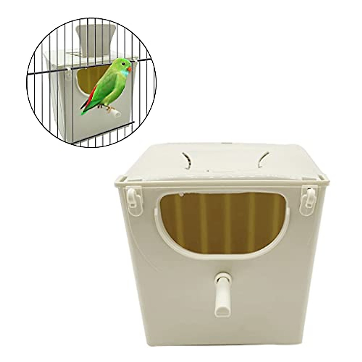 Thereisno Parrot Breeding BoxHanging Bird Nest Bird Cage Plastic House Mating Boxfor Lovebird Parakeet Cockatiel Budgie Conure Hanging Birds Nest