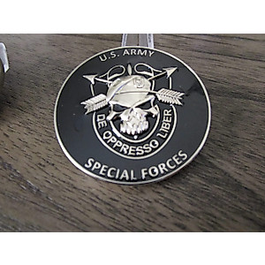 Oneworldtreasures United States Army Special Forces Group Airborne SFG A Green Berets Skull Challenge Coin