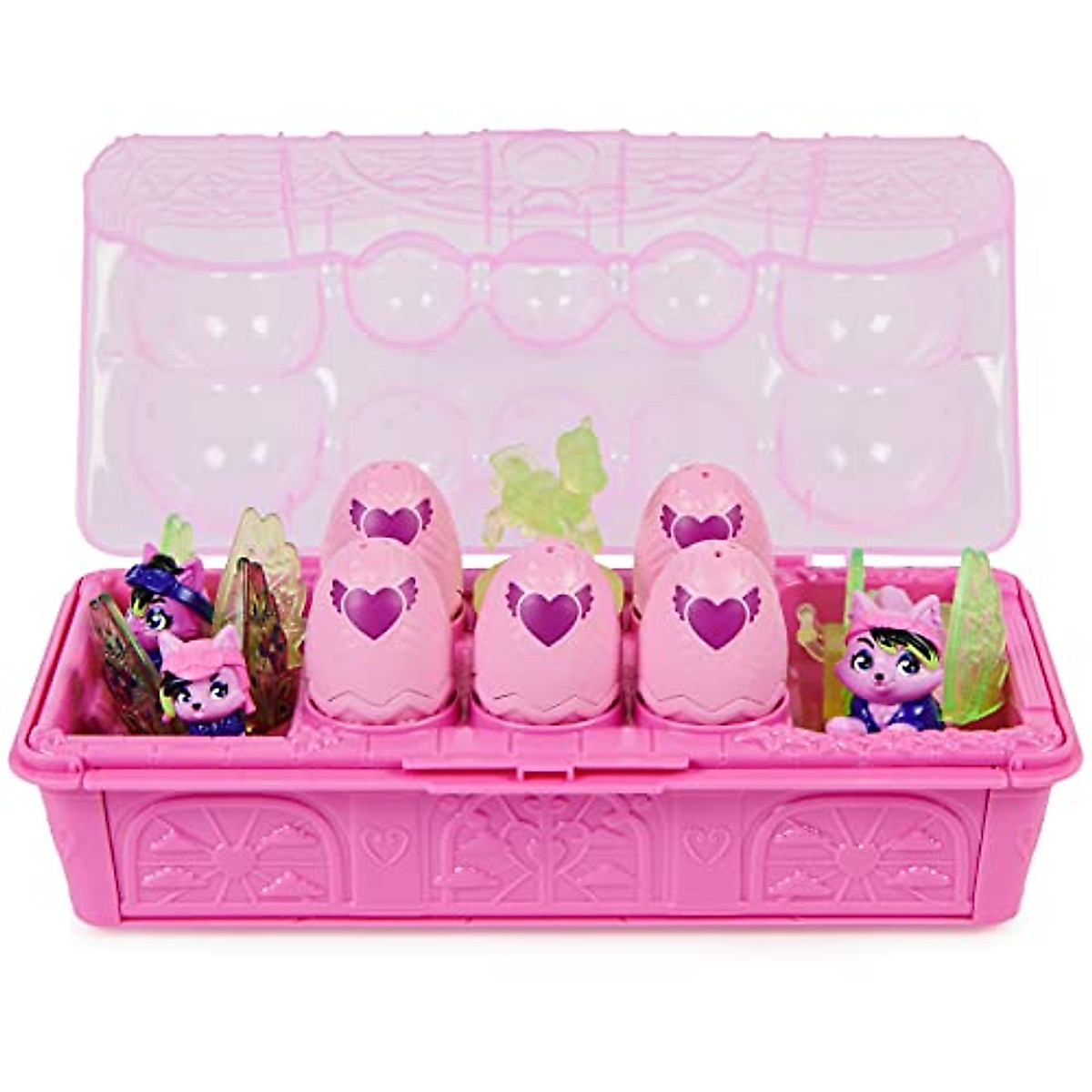 Hatchimals CollEGGtibles, Rainbow-cation Wolf Family Carton with Surprise Playset, 10 Characters, 2 Accessories, Easter Gifts, Kids Toys for Girls