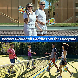 Pickleball Paddles, USAPA Approved Fiberglass Surface Pickleball Set with Pickleball Rackets, Pickle Ball Paddle Set ​for Men Women