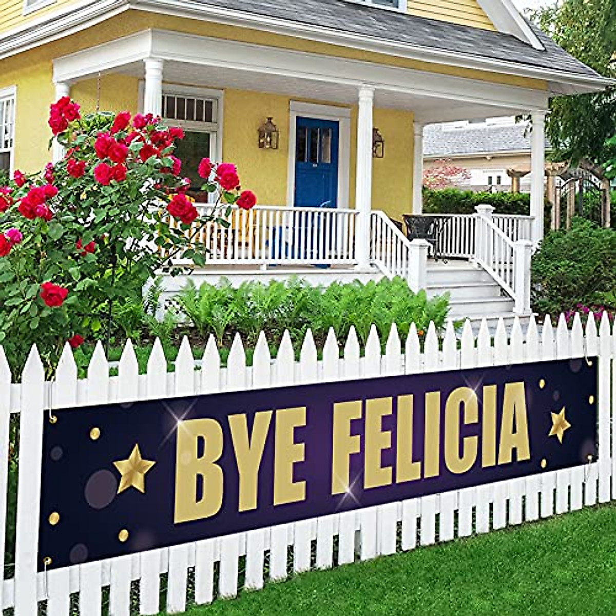 Bye Felicia Large Banner, Good Bye Banner, Divorce Party Break up Party Lawn Sign Porch Sign, Moving Party Goodbye Party Decorations Supplies, Indoor Outdoor Backdrop 8.9 x 1.6 Feet