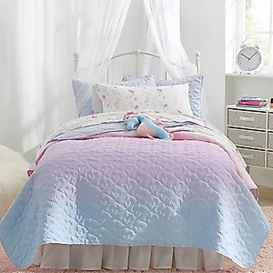 SCHNAUZER HOME Quilt Set King Size 3 Piece, Bailey Pattern Printed Bedding Coverlet Set, Lightweight Soft Reversible Bedspread Sets for All Season (1 Quilt & 2 Pillow Shams)