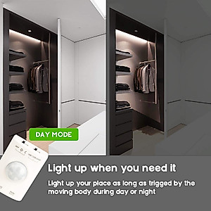Amagle LED Motion Sensor Strip Closet Light USB Rechargeable Dual Mode PIR Activated Under Bed Counter Cabinet Lighting Staircase Stair Night Lights for Indoor Bedroom Kitchen Hallway White 3.2FT