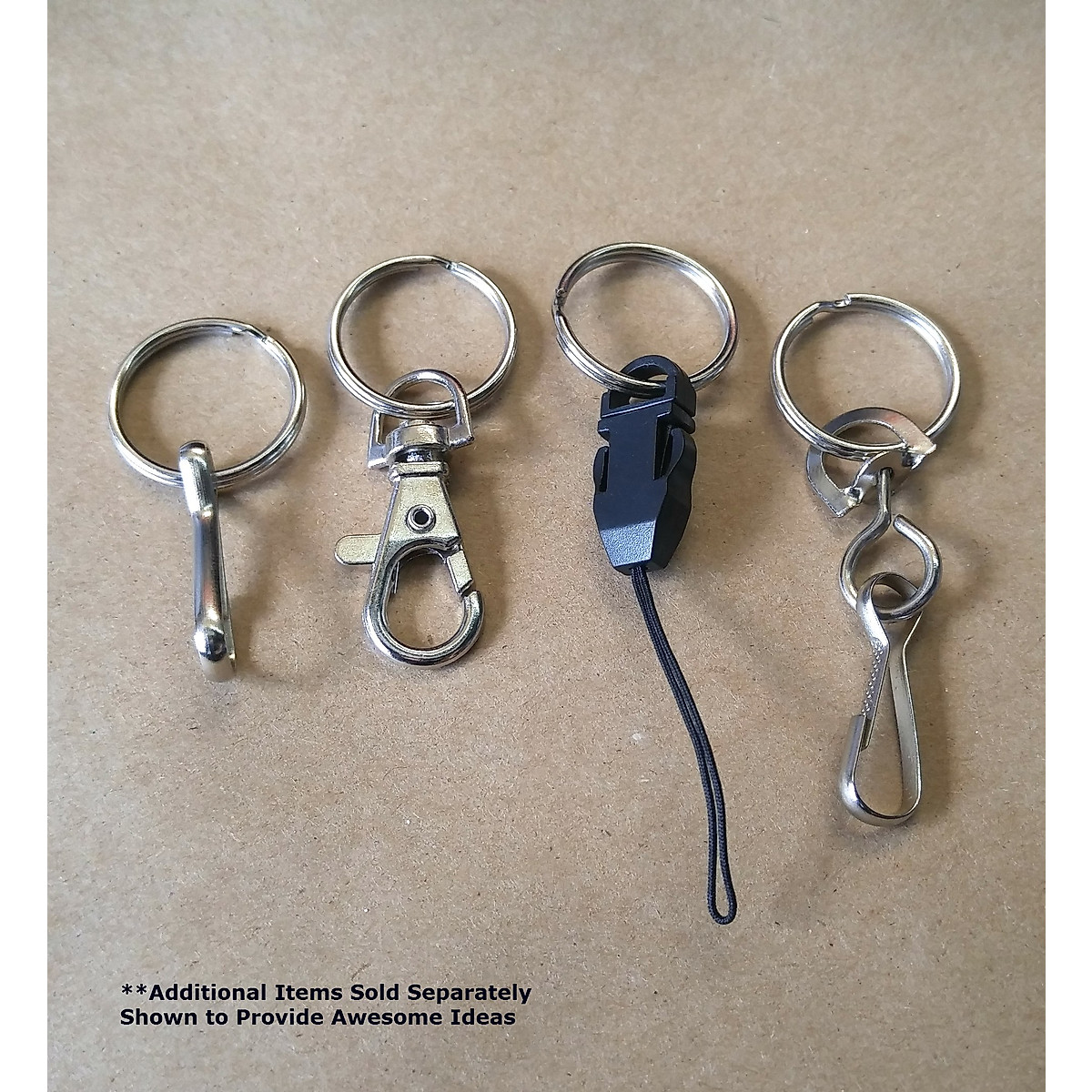 Bulk 100 Pack - 1" Key Rings - Heat Treated Heavy Duty & Durable Premium Split Ring Keychains by Specialist ID