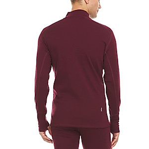 Minus33-100% Merino Wool - Isolation Men’s Midweight Quarter Zip - Warm Pullover - Outdoor Recreation Sweater - No Itch Renewable Fabric - Burgundy - Medium