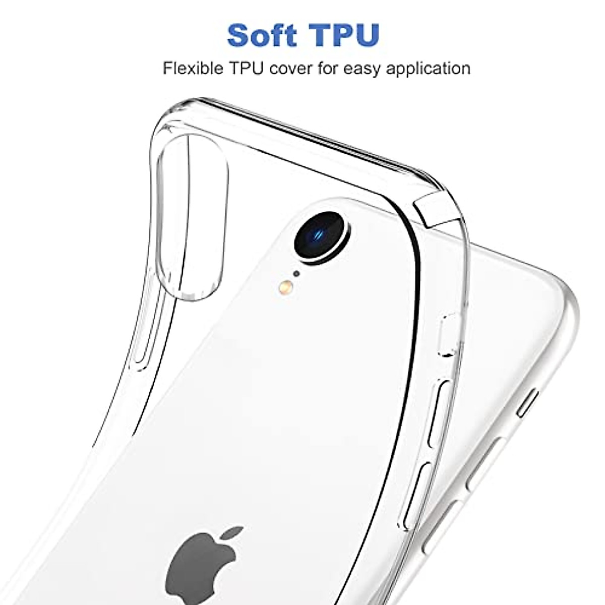 JJGoo Compatible with iPhone XR Case Clear Soft Transparent Shockproof Protective Slim Thin Bumper Phone Cover for XR - 6.1 inch