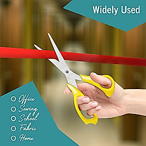 Scissors, Scissors All Purpose, 2 Pack Fabric Scissors, Bent Scissors 8 Inch Sewing Scissors Yellow Scissors