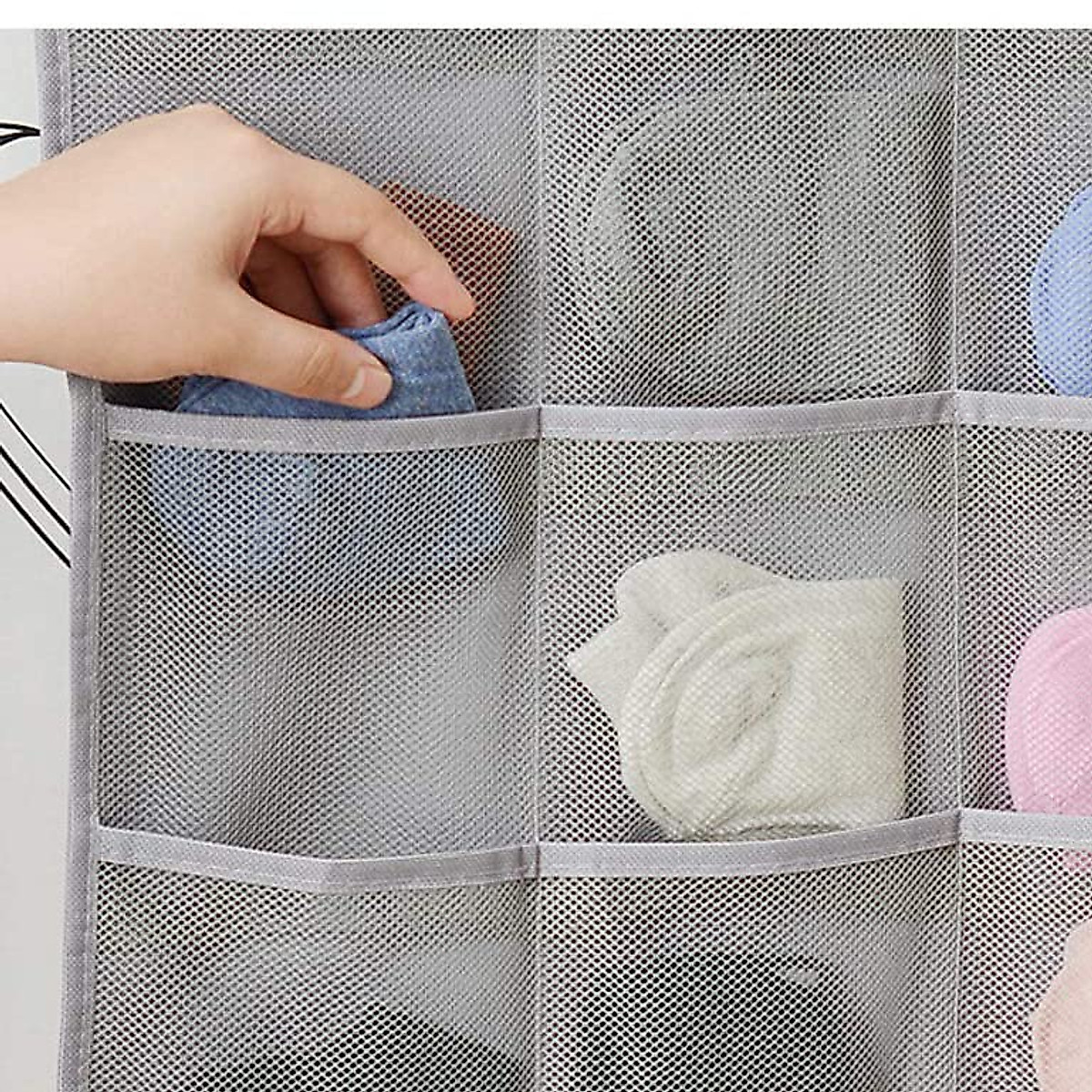 Large Bra holder Organizer Hanging Bra Storage Bra Hanger Especially suitable for sports bra, training bra, socks, baby clothes, shoe,bedroom storage,school dormitory storage(Gray, 1PCS 6+18 Grids)