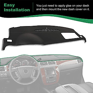 MIKAAUTO MIKA Dash Board Cover Cap Overlay Compatible with Chevy 07 14 Tahoe Silverado LTZ Sierra SLT Tahoe Avalanche Suburban Yukon Denali XL Molded wo Dash Speaker Matte Black
