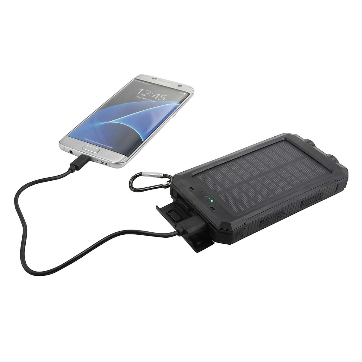 BoxWave Power Bank Compatible with Google Pixel - Solar Rejuva PowerPack (10000mAh), Solar Powered Backup Power Bank 10000mAh - Jet Black