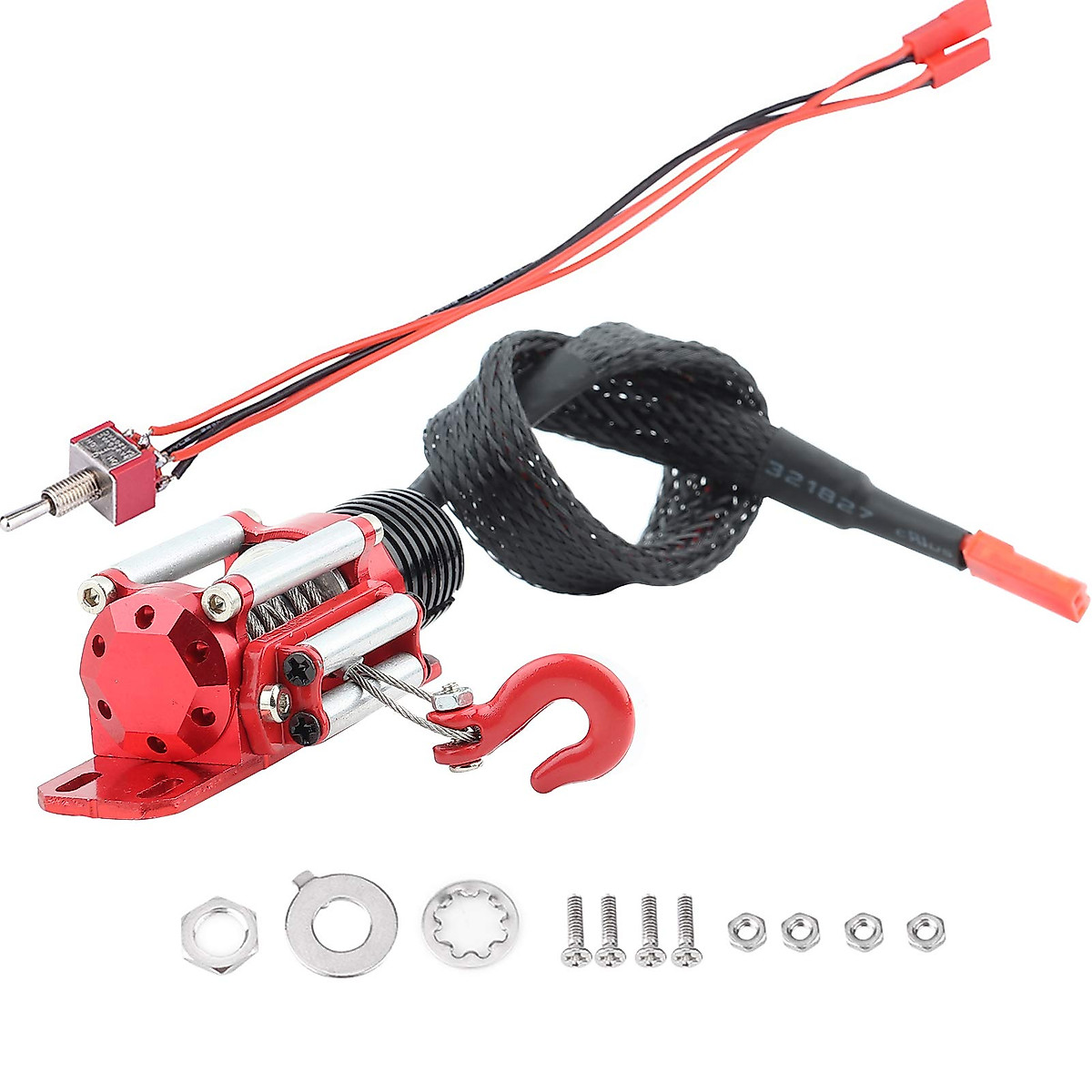 Tbest RC Car Winch, 1/10 Scale Winch Controller Simulated Toy Winch RC Model Vehicle Crawler Car Accessory for RC Crawler