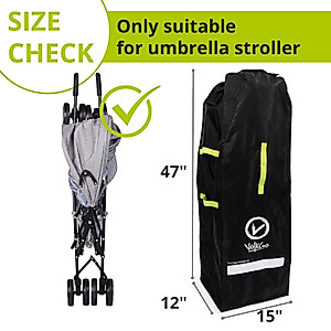 VolkGo Gate Check Bag for Single Umbrella Strollers & Durable Car Seat Travel Bag, Easy Carrying, Ideal Gate Check Bag for Air Travel & Saving Money, Includes Pouch, with E-Book